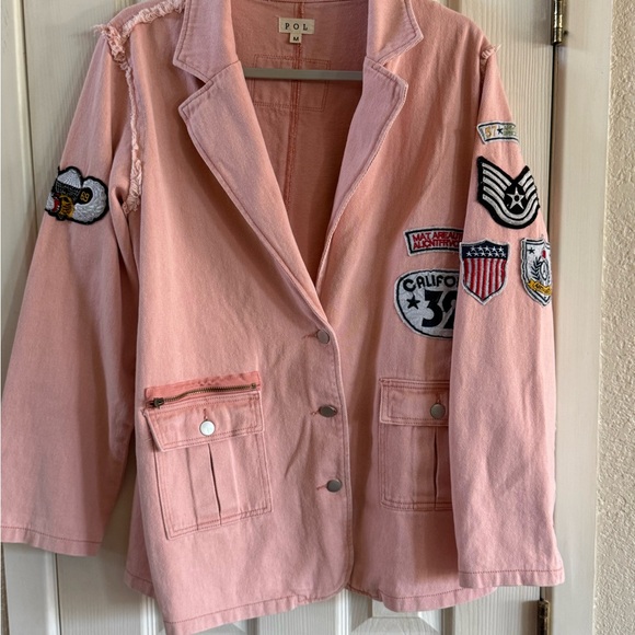 POL | Jackets & Coats | Pol Pink Blazer With Military Patches | Poshmark